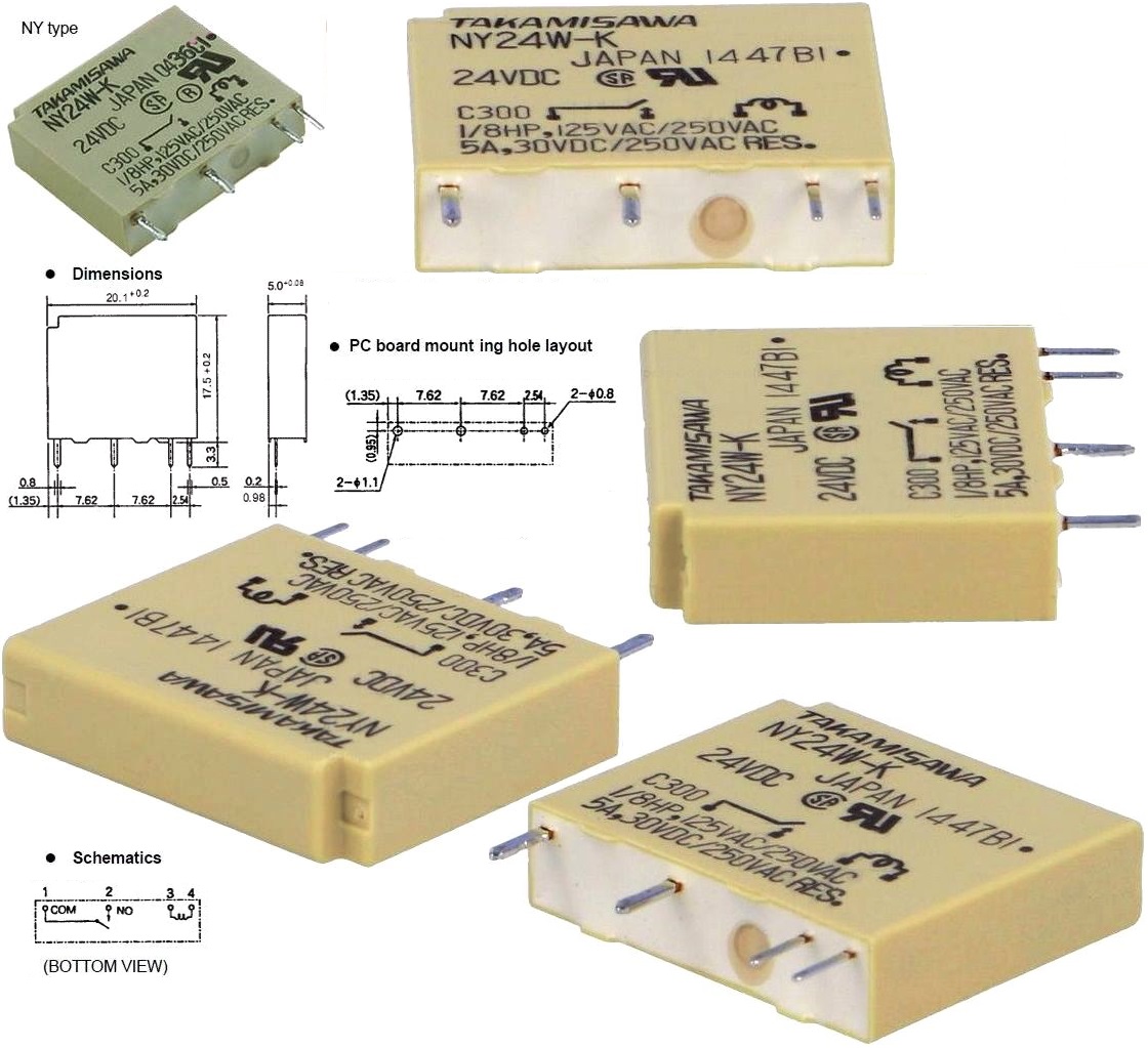 Rele extra plano Takamisawa NY24w 24vv